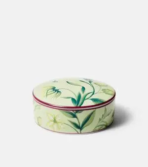 GINORI 1735 Florenza Floral Porcelain Container - Green