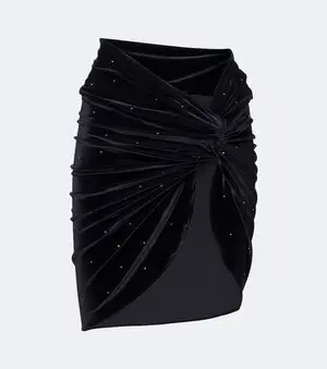 Balmain Embellished Velvet Beach Cover-up - Black