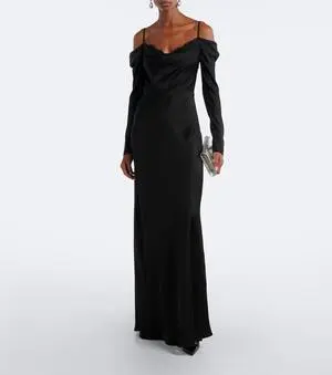 Rebecca Vallance Noire Off-shoulder Gown