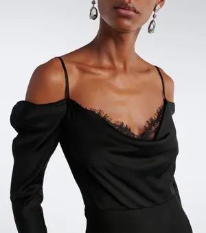 Rebecca Vallance Noire Off-shoulder Gown
