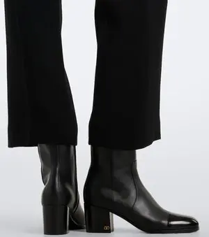 Valentino Garavani Vlogo Leather Ankle Boots
