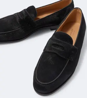 John Lobb Lopez Calf Hair Penny Loafers