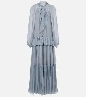 Chloé Ruffled Silk Muslin Maxi Dress