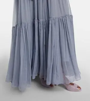 Chloé Ruffled Silk Muslin Maxi Dress