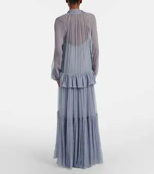 Chloé Ruffled Silk Muslin Maxi Dress