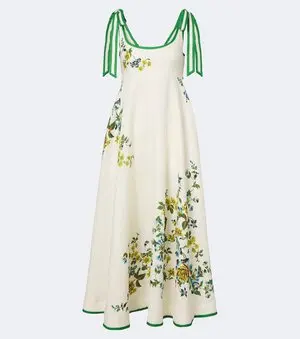 ALEMAIS Phyllis Floral Linen Maxi Dress