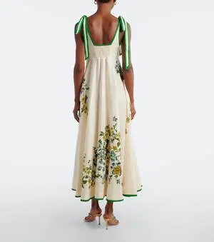 ALEMAIS Phyllis Floral Linen Maxi Dress