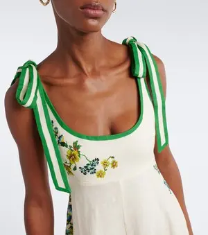 ALEMAIS Phyllis Floral Linen Maxi Dress