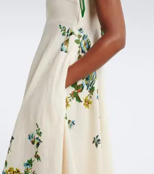 ALEMAIS Phyllis Floral Linen Maxi Dress
