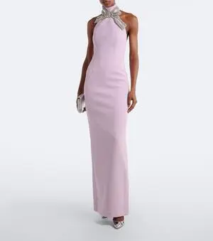 Rebecca Vallance Yolanda Embellished Crepe Gown - Purple