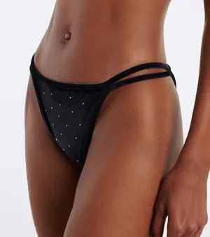 Balmain Embellished Velvet Bikini