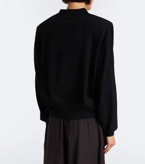 THE FRANKIE SHOP Croydon Wool-blend Polo Sweater - Black