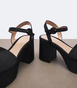 GIANVITO ROSSI Satin Platform Sandals