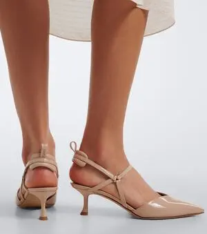 Fendi Colibri Patent Leather Slingback Pumps