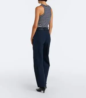 Veronica Beard Sloan Cotton Barrel-leg Pants