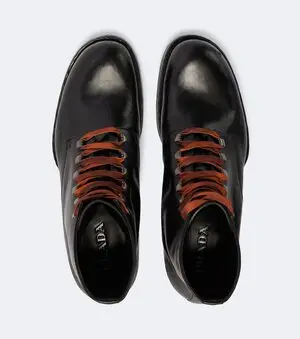 Prada Leather Lace-up Boots