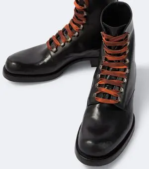 Prada Leather Lace-up Boots