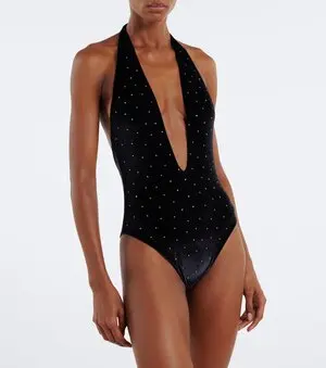 Balmain Embellished Velvet One Piece