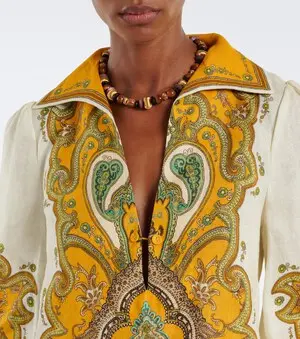 ALEMAIS Porter Printed Linen Blouse