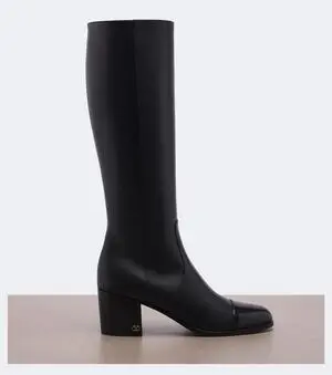 Valentino Garavani Vlogo Knee-high Leather Boots