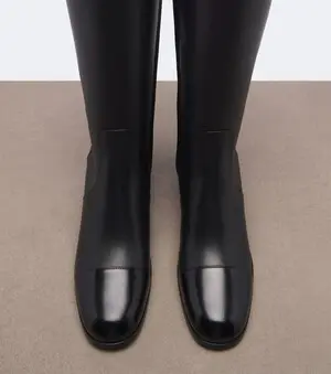 Valentino Garavani Vlogo Knee-high Leather Boots