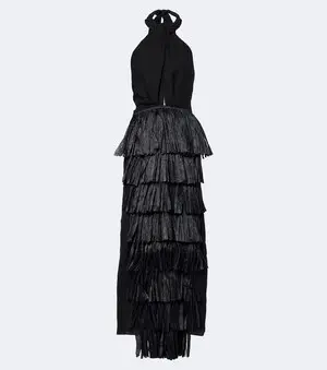 Johanna Ortiz Embellished Linen Dress - Black