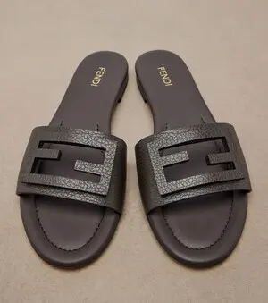 Fendi Baguette® Leather Slides