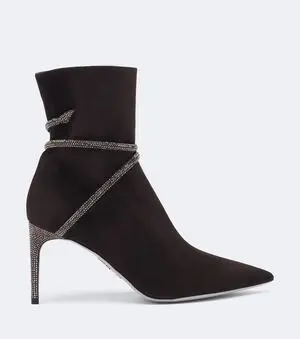 Rene Caovilla Embellished Suede Ankle Boots