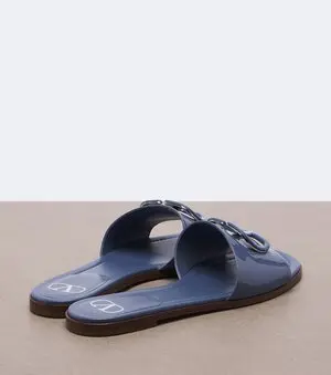 Valentino Garavani Vlogo Patent Leather Slides