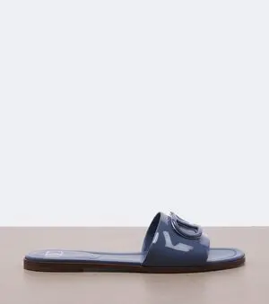 Valentino Garavani Vlogo Patent Leather Slides