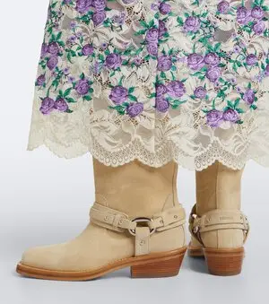 Rabanne Suede Biker Boots