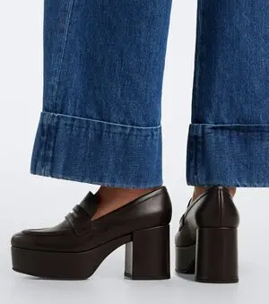 GIANVITO ROSSI Leather Platform Loafers