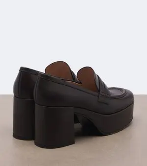 GIANVITO ROSSI Leather Platform Loafers