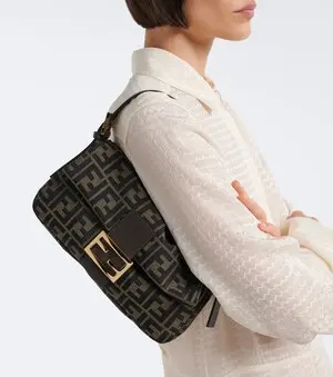Fendi Baguette® 26424 Small Canvas Shoulder Bag