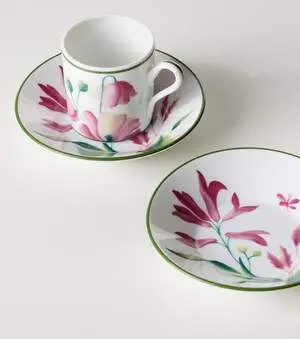 GINORI 1735 Impero Set Of 2 Coffee Cups And Saucers - White