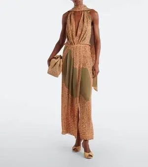 Johanna Ortiz Printed Silk Maxi Dress
