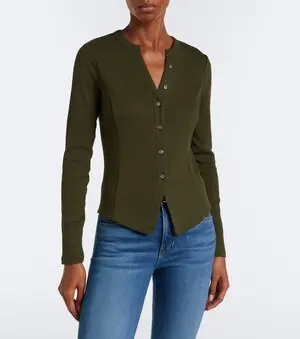 Veronica Beard Cordis Ribbed-knit Cotton-blend Cardigan