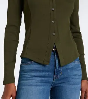 Veronica Beard Cordis Ribbed-knit Cotton-blend Cardigan