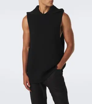 Rick Owens Hooded Ribbed-knit Virgin Wool Tank Top