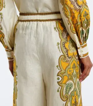 ALEMAIS Porter Printed Linen Wide-leg Pants - Multicoloured