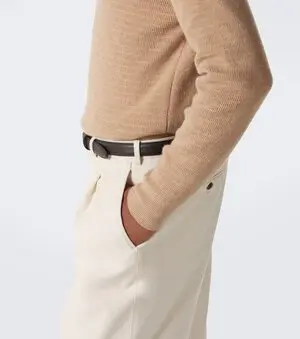 Canali Knitted Wool And Cashmere Zip-up Sweater
