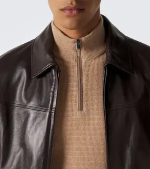 Canali Knitted Wool And Cashmere Zip-up Sweater