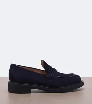 GIANVITO ROSSI Suede Penny Loafers