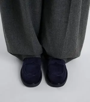 GIANVITO ROSSI Suede Penny Loafers