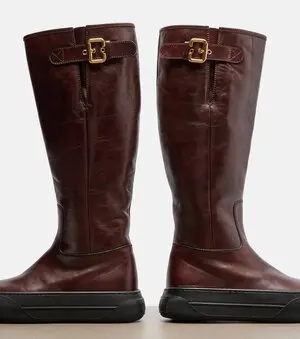 Chloé Delia Leather Knee-high Boots