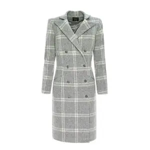 AVENUE N°29 Check Wool Chester Coat - Grey