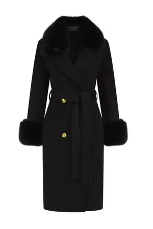 HORTONS ENGLAND Buckingham Cashmere Coat - Black
