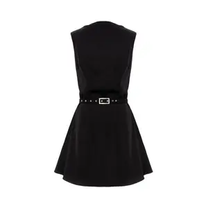 AVENUE N°29 Cowl Neckline A-line Mini Dress - Black