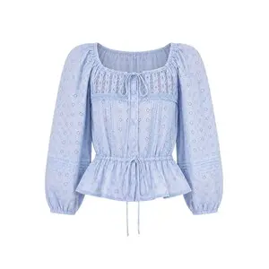 ROSE & NANCY Cotton Embroidered Top