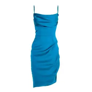 AVENUE N°29 Midi Slip Dress With Side Gathering